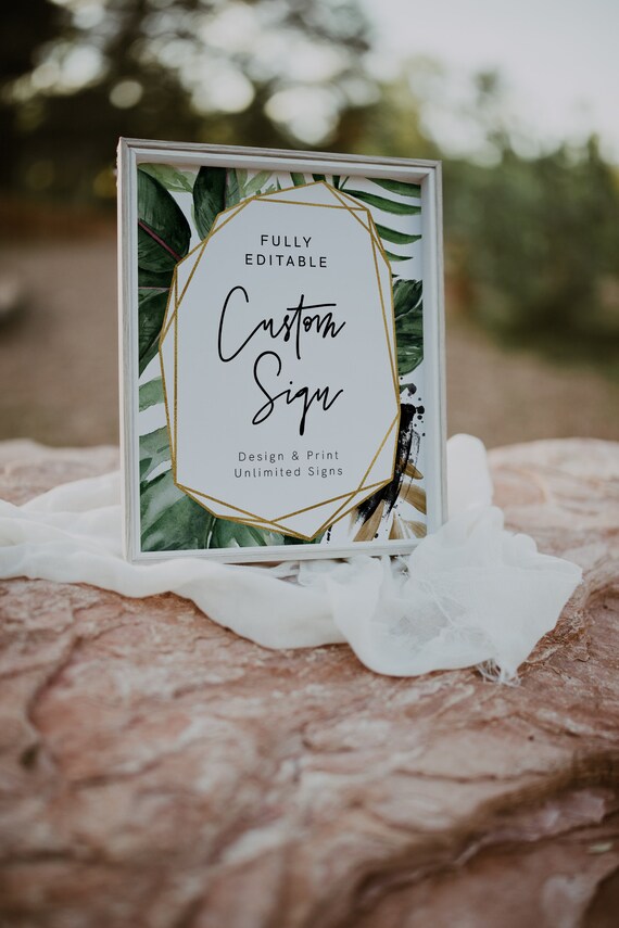 Tropical Sign Template Custom Sign Tropical Sign Printable - Etsy