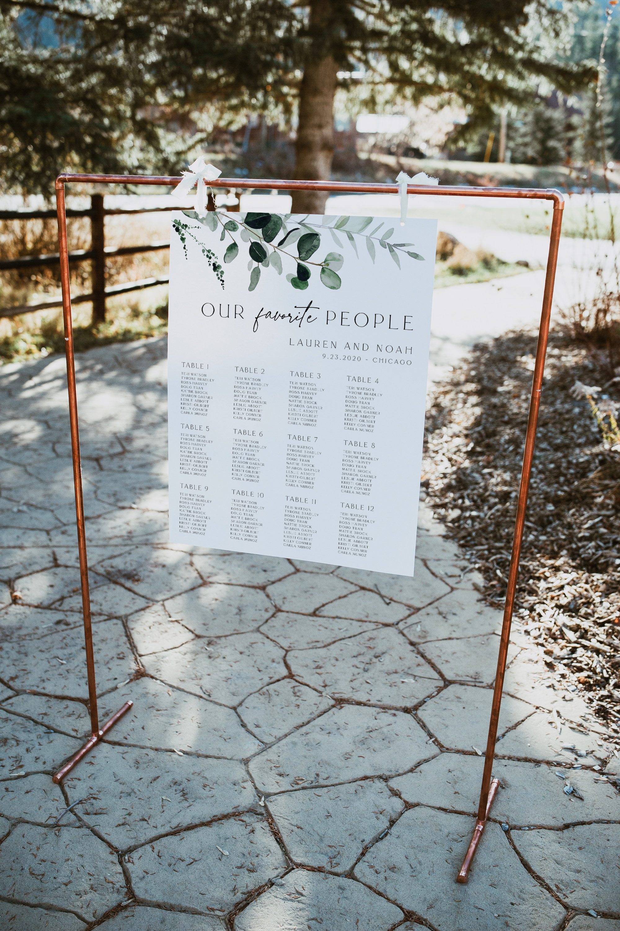Greenery Seating Chart Template, Greenery Wedding Seating Chart, Modern ...