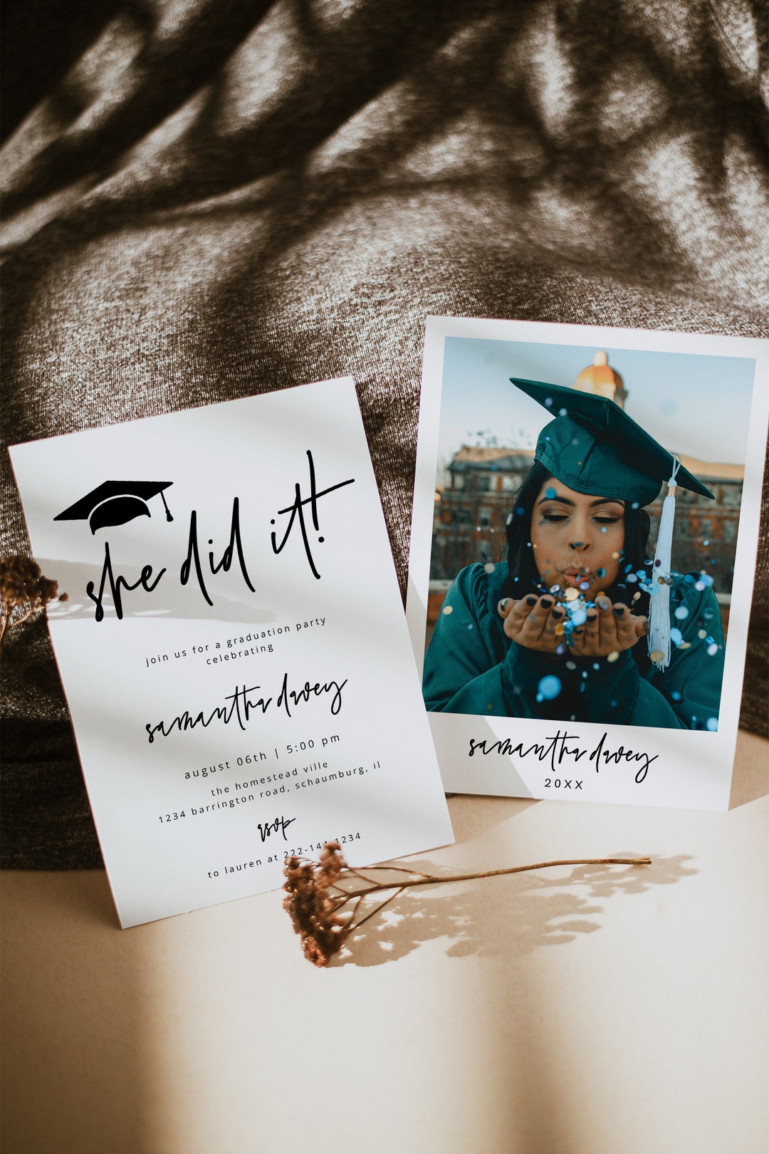 Minimalist Graduation Invitation, Simple Graduation Invitation ...