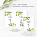 Lemon Table Number Card Template Citrus Table Number Lemon - Etsy