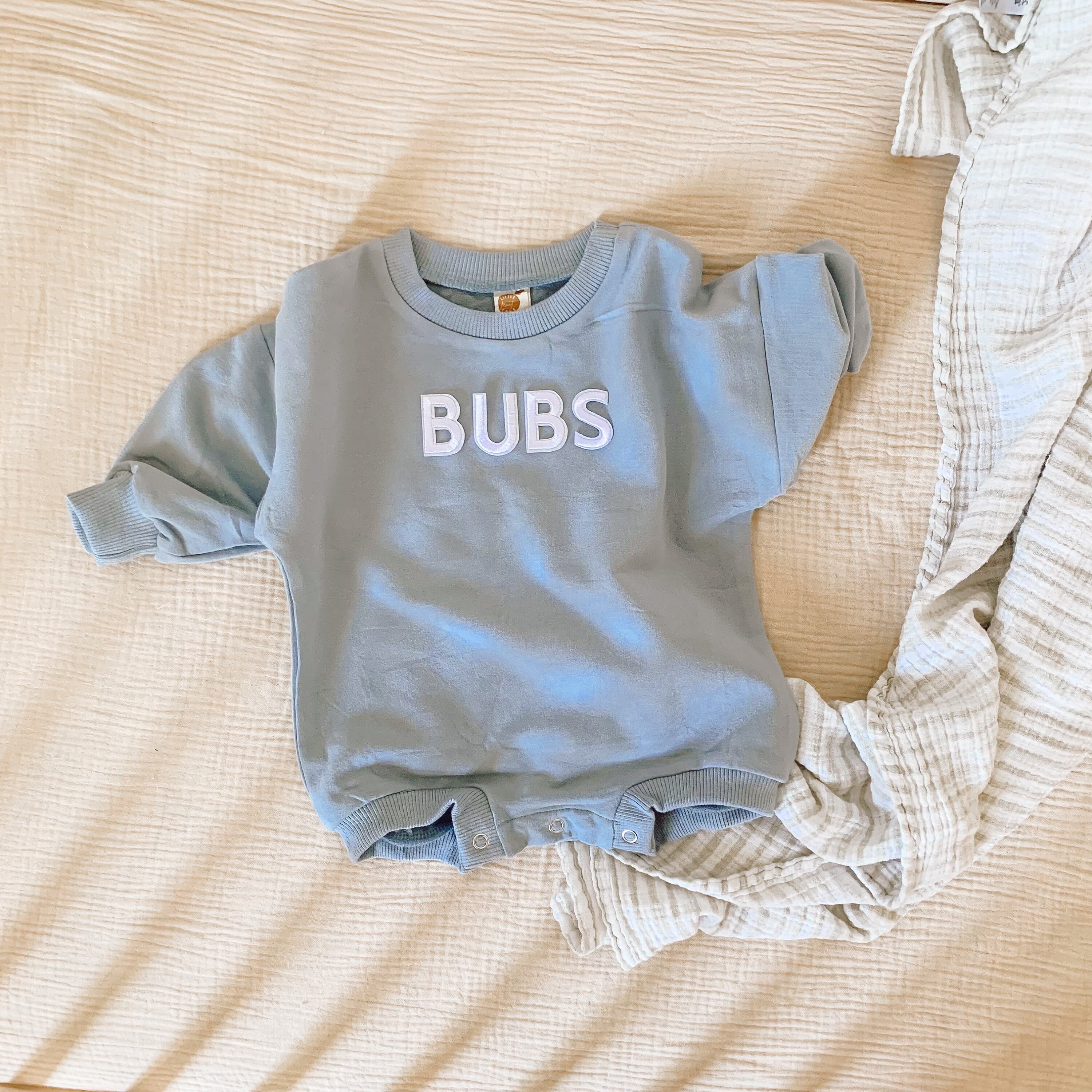 Oversized Neutral Baby Romper, Bubble Romper, Letter Baby Sweatshirt ...