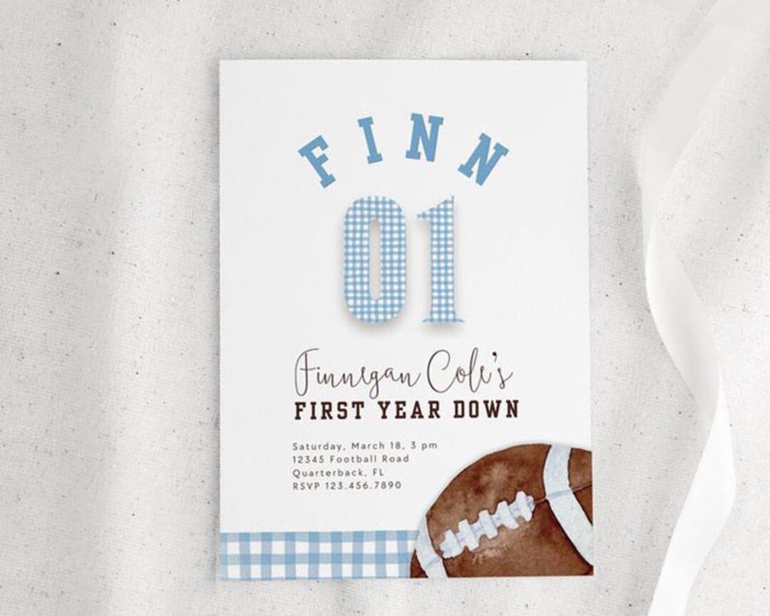 First Year Down Digital Birthday Invite, First Birthday Invitation ...