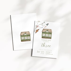 Cottagecore Invitation, Editable Digital Birthday Invite, Green Cottage ...