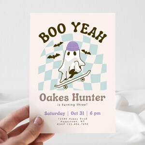 Halloween Birthday Invitation, Boy Halloween Invite, Halloween Birthday ...