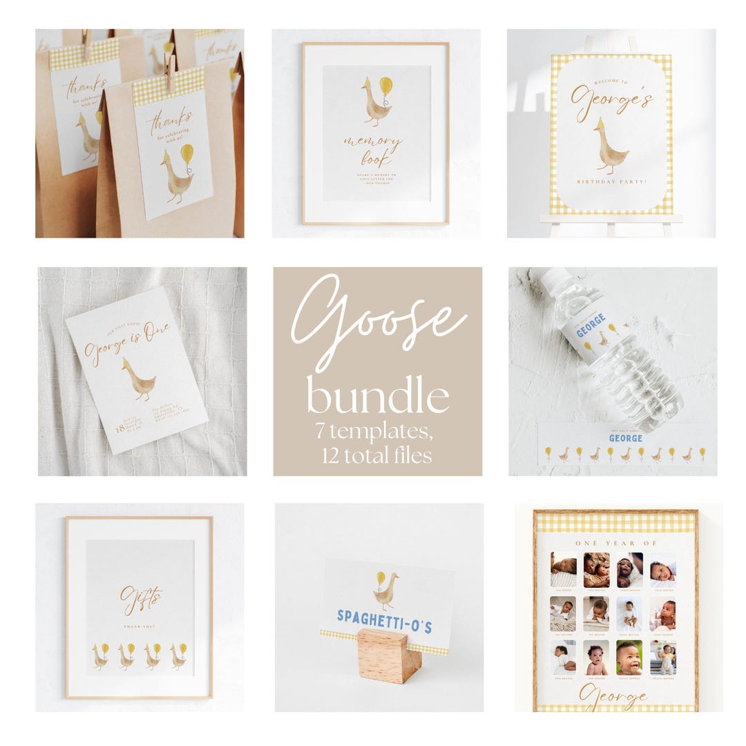 Silly Goose Party Bundle, Birthday Decor Template, Goose Birthday Party ...