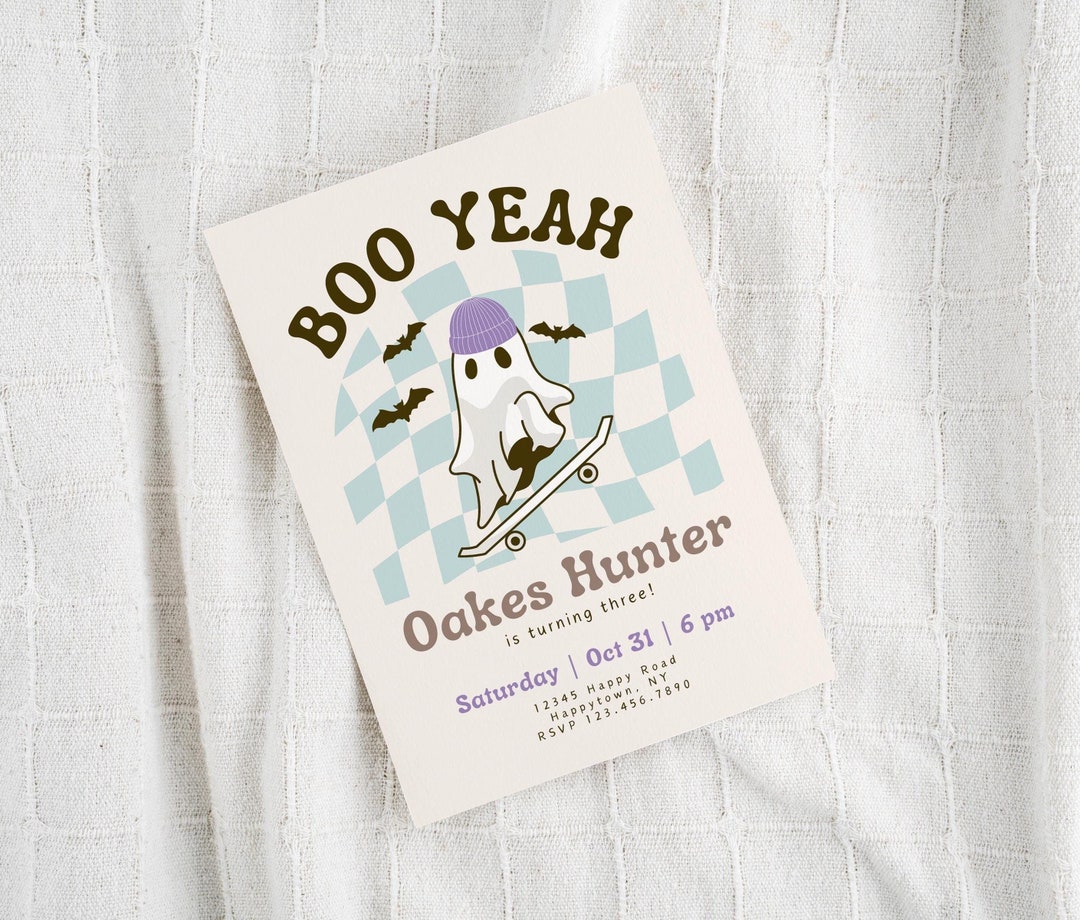 Halloween Birthday Invitation, Boy Halloween Invite, Halloween Birthday ...