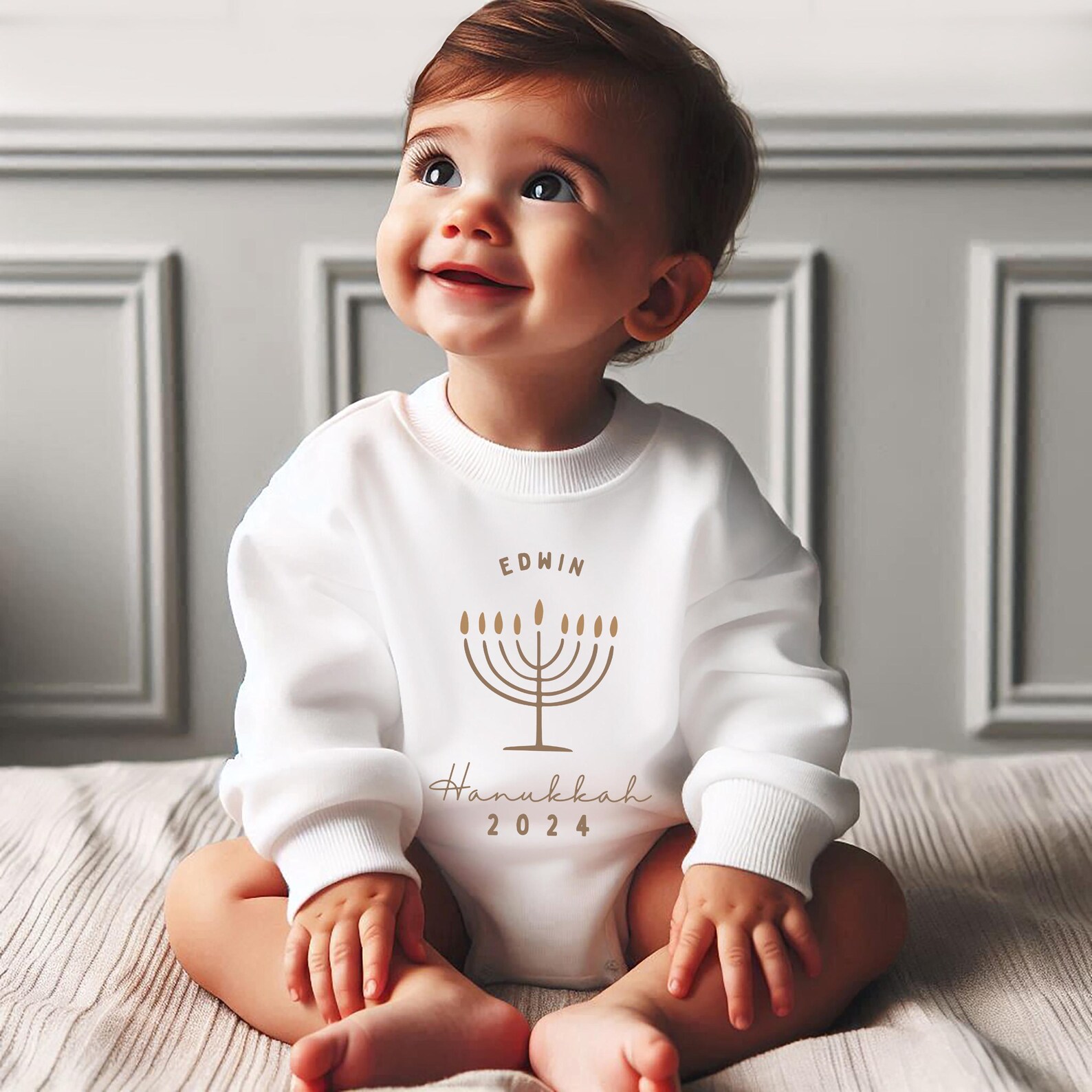 Hanukkah Kids Outfit, Baby First Hanukkah, Kids Chanukah Sweatshirt ...