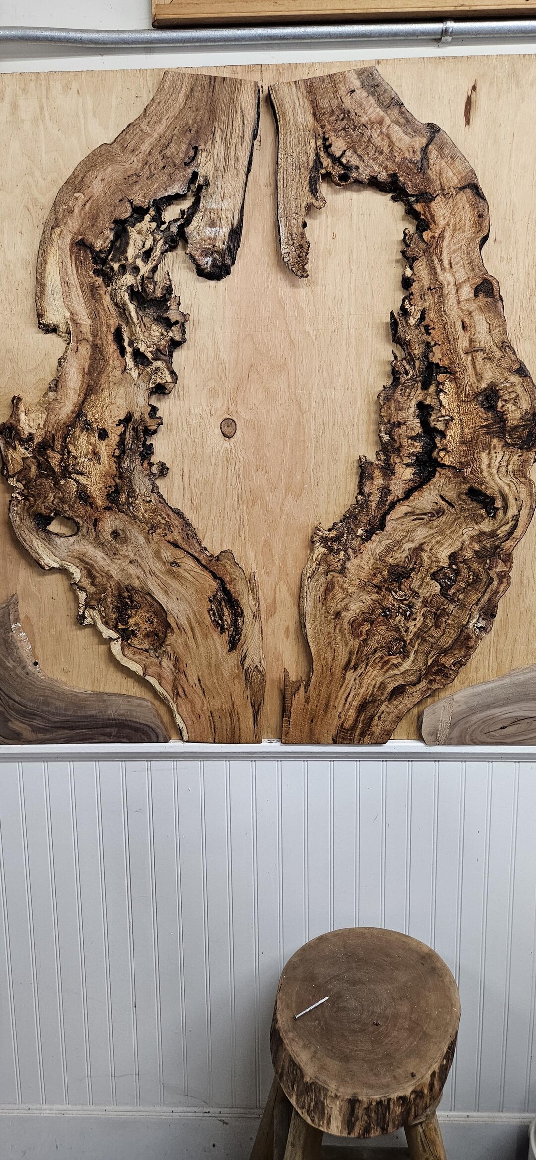 Black Oak Live Edge Long Grain Burl Slab Bookmatch Set - Etsy