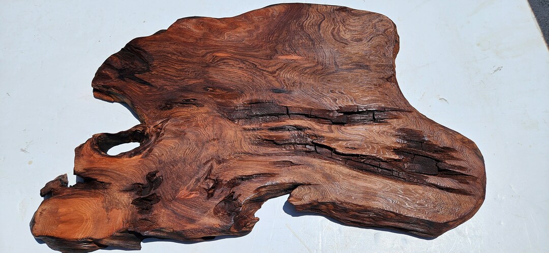 Old Growth Redwood Root Live Edge Slab W/burned Edges - Etsy