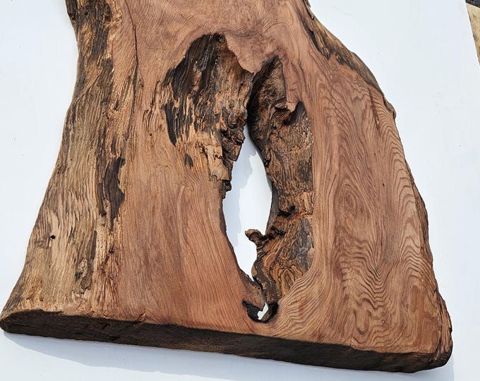 Old Growth Redwood Root Live Edge Slab With Large Void, Wall Art, Table ...