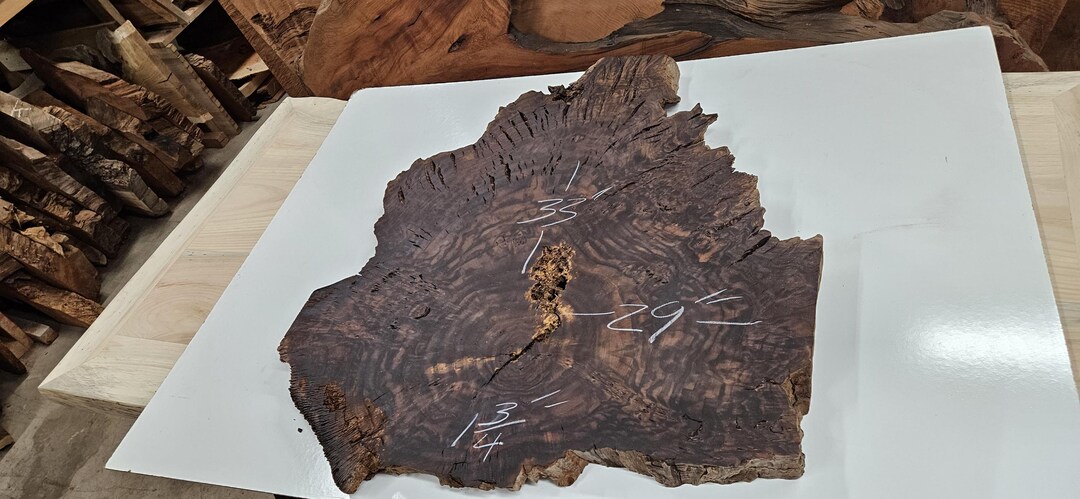 Claro Black Walnut Live Edge Root Slab, Table Top, Wall Art, Resin ...