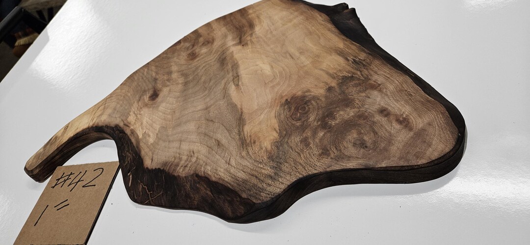 Walnut Rare Bastogne Live Edge (some Faux Edge) Slab W/handle - Etsy