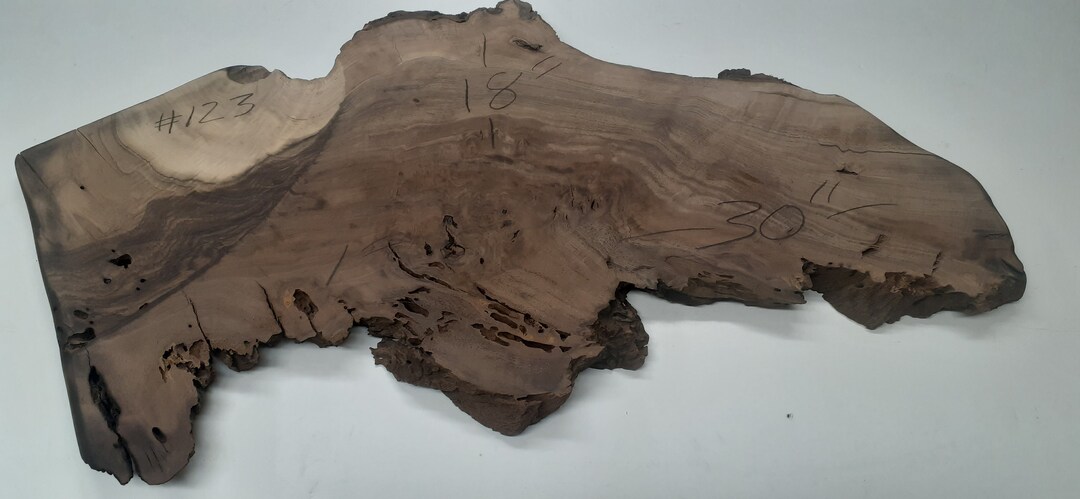 Claro Black Walnut Live Edge Slab. Curl Galore. Stump Burl Long Grain ...