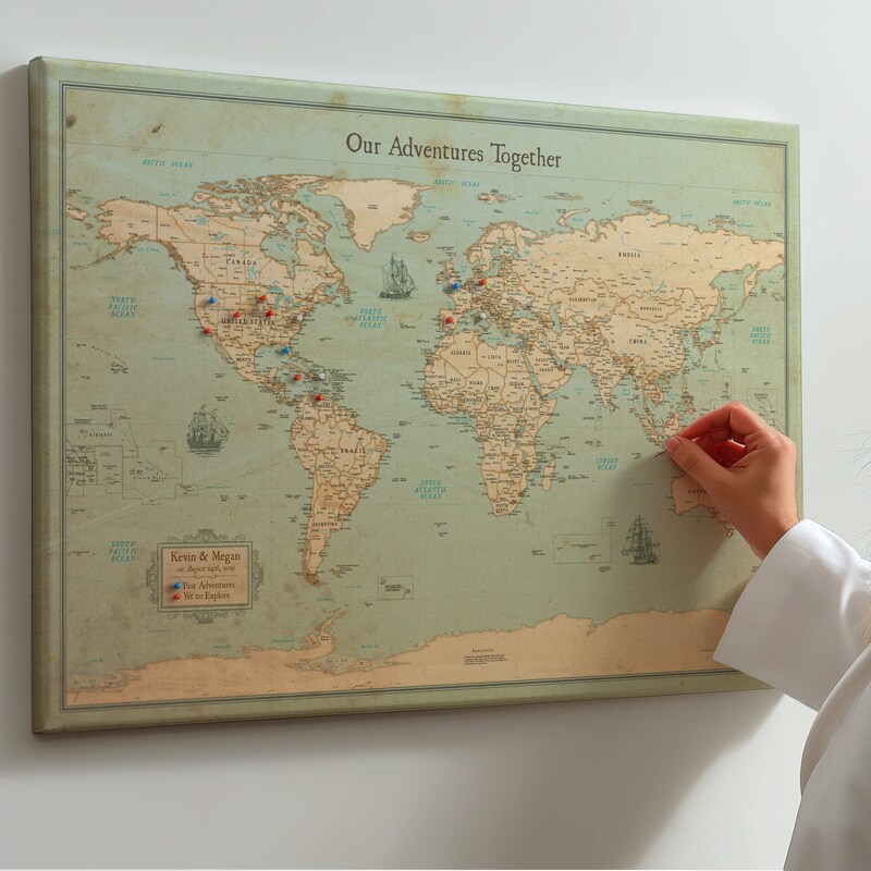 Vintage Travel Map - Etsy