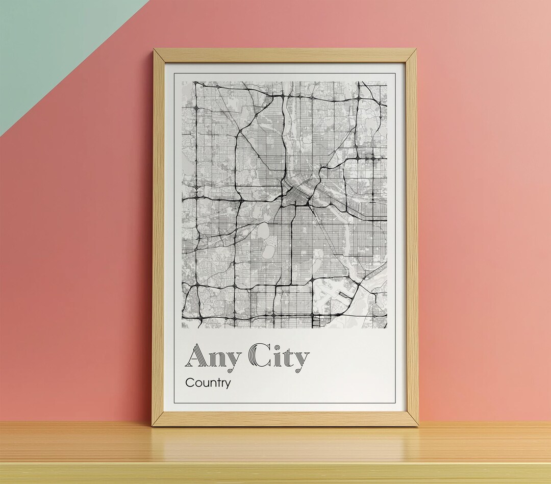 Personalized Custom City Street Map - Unique Custom Map Art Print for ...