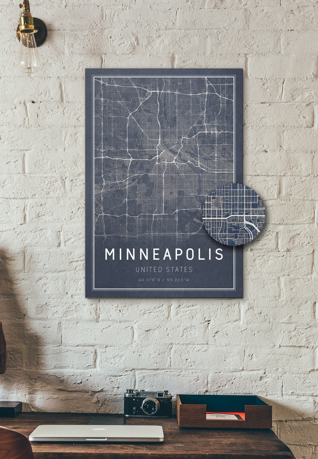 Minneapolis Streets Map Poster Blue 13x19" - Etsy