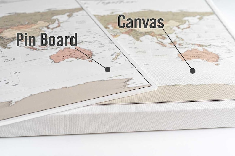 Push Pin World Travel Map – Vibrant Canvas Wall Art With Pins - Etsy