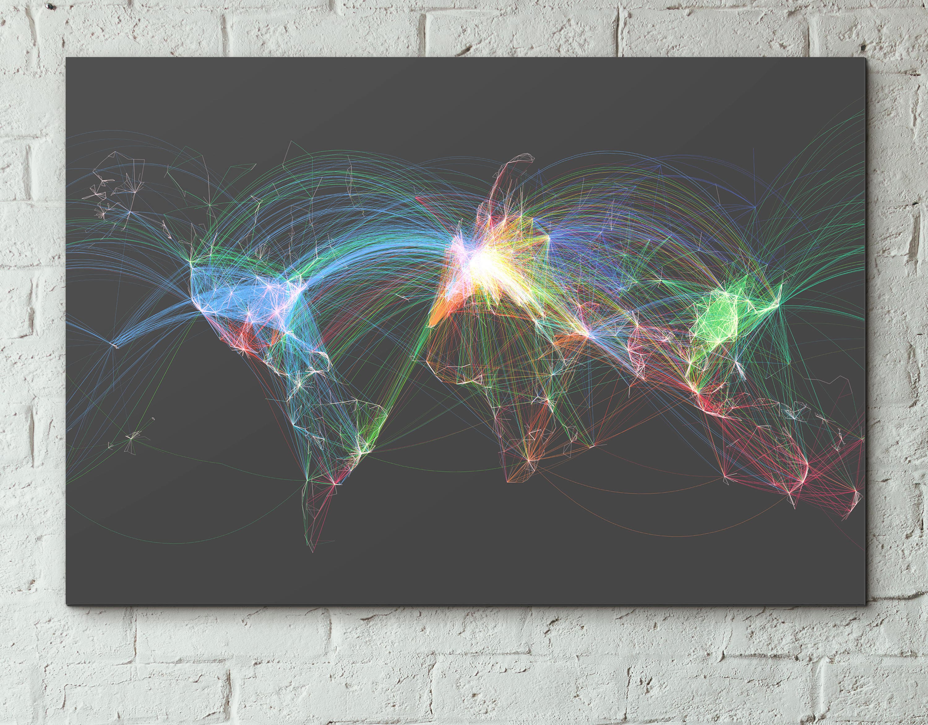 Flight Patterns World Map Poster 24x36 - Etsy