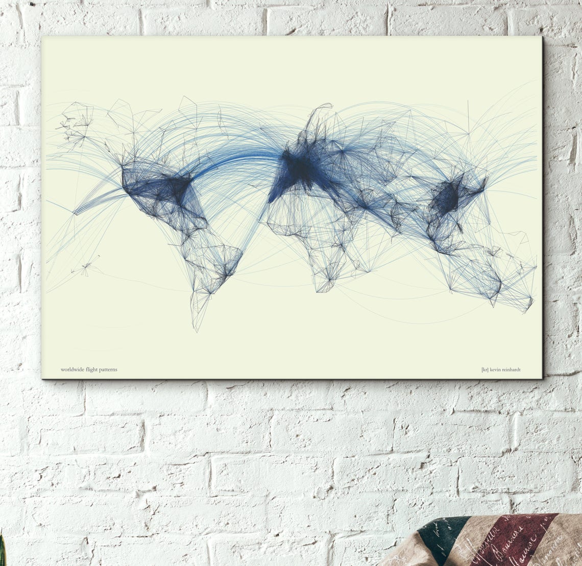 Flight Routes World Map Air Traffic Flight Patterns - Etsy