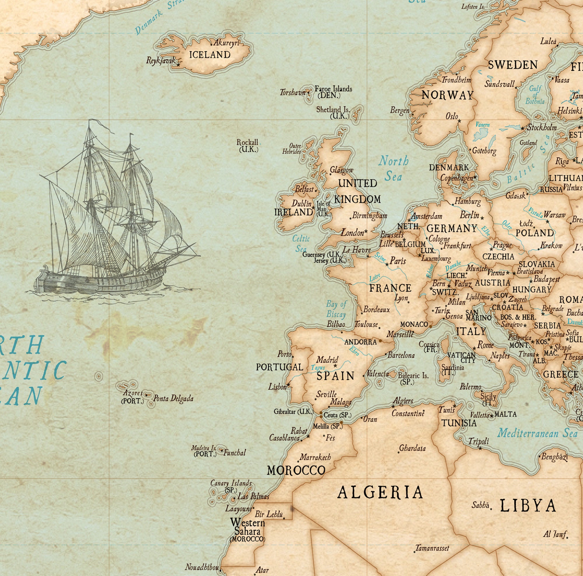 World Map Rustic Style Uncustomized Old Style Wall Map - Etsy