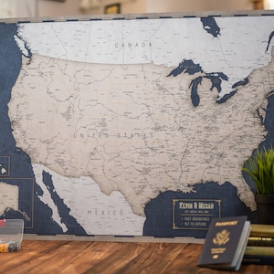 Large USA Push Pin Map | Personalized Travel Map of the US | Executive ...