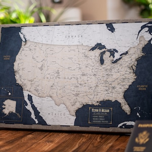 Large USA Push Pin Map | Personalized Travel Map of the US | Executive ...