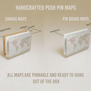 Personalized World Map With Push Pins | Custom Heartstrings Map ...