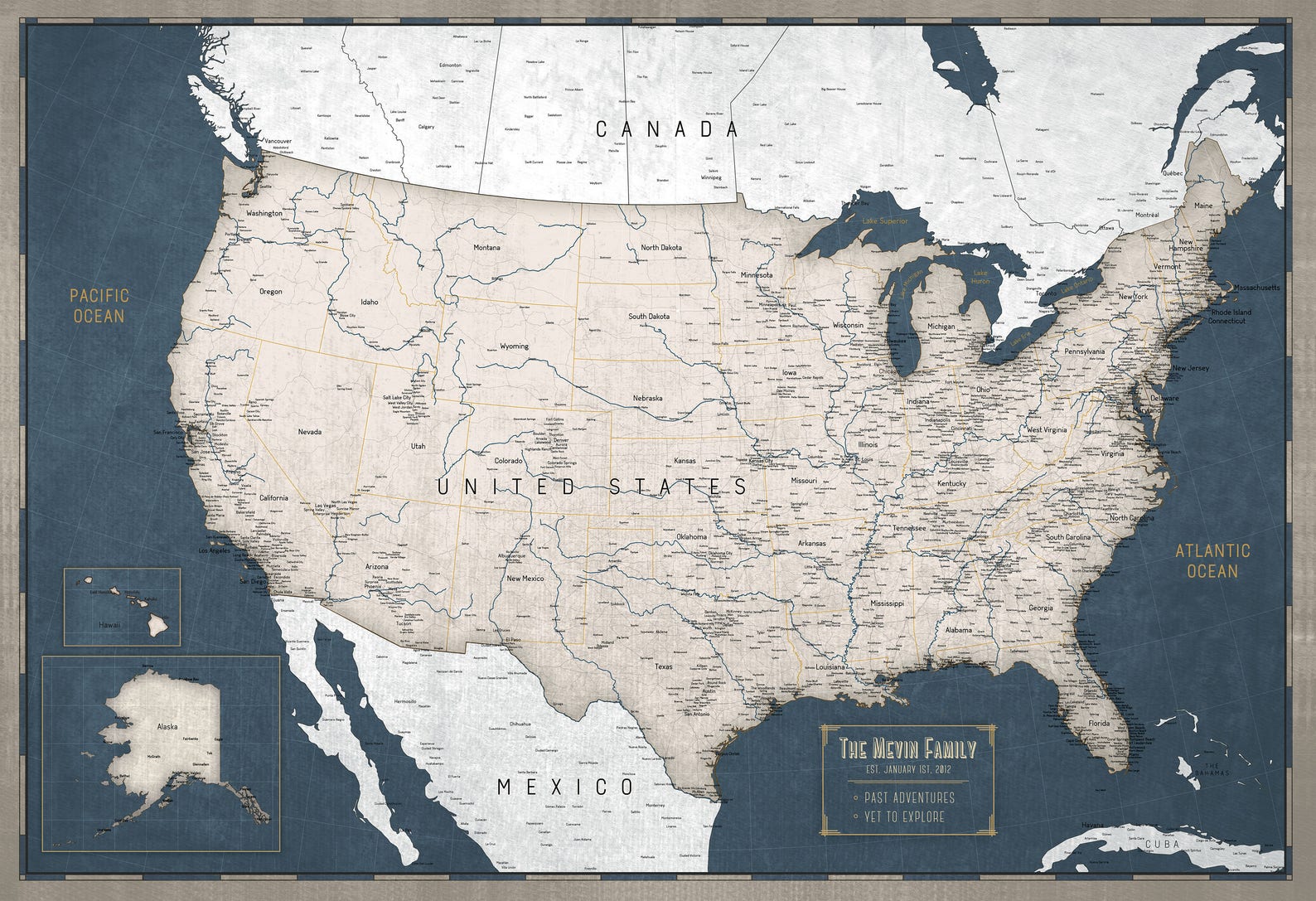 Large USA Push Pin Map Personalized Travel Map of the US | Etsy