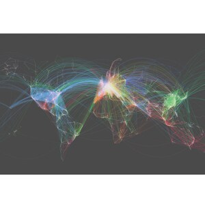Flight Patterns World Map Poster - 24x36" - Etsy