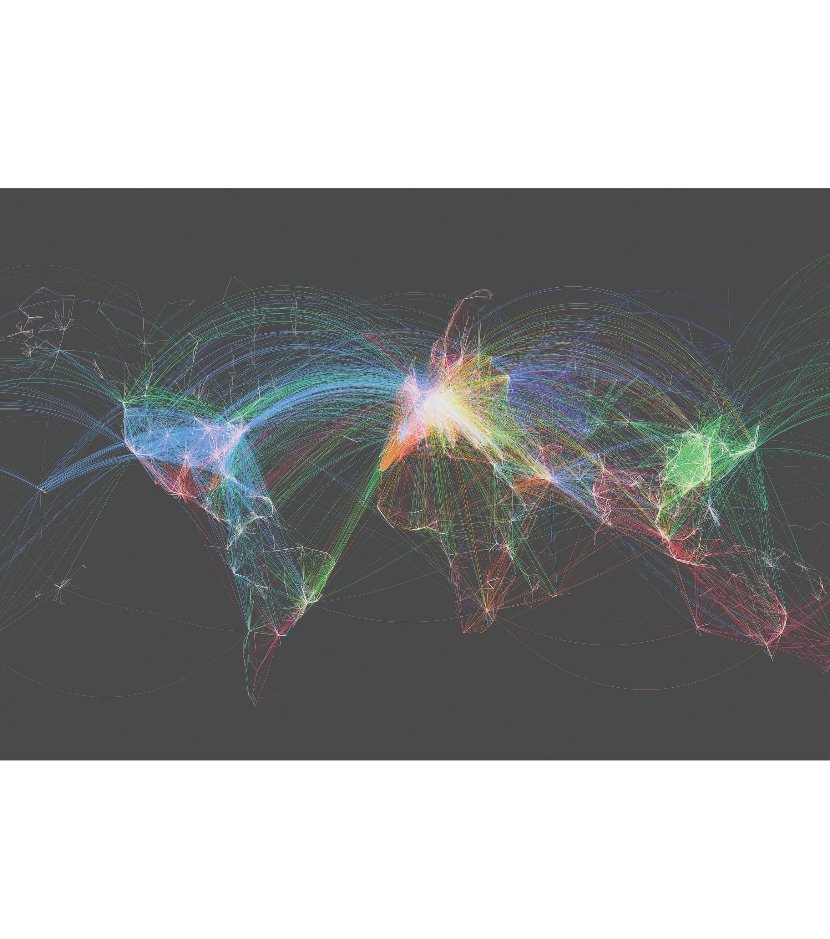 Flight Patterns World Map Poster 24x36 - Etsy