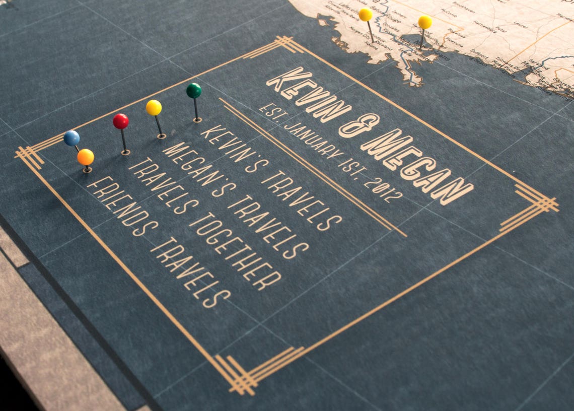 Large USA Push Pin Map Personalized Travel Map of the US | Etsy