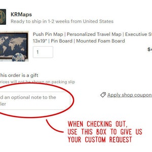 Push Pin Map USA | Personalized Travel Map of the US | Executive Style ...