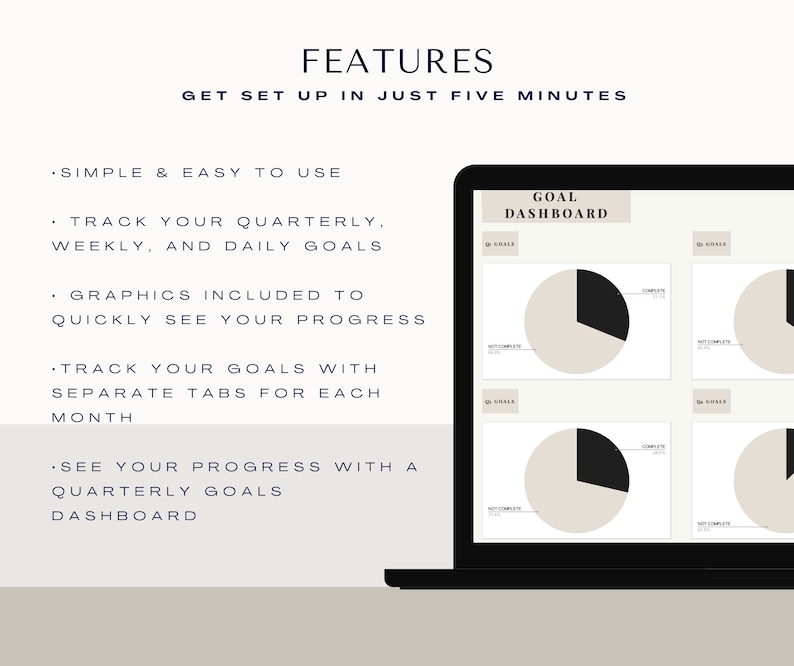 12-week Year Planner | Goal Tracker Google Sheet Template | Quarter ...