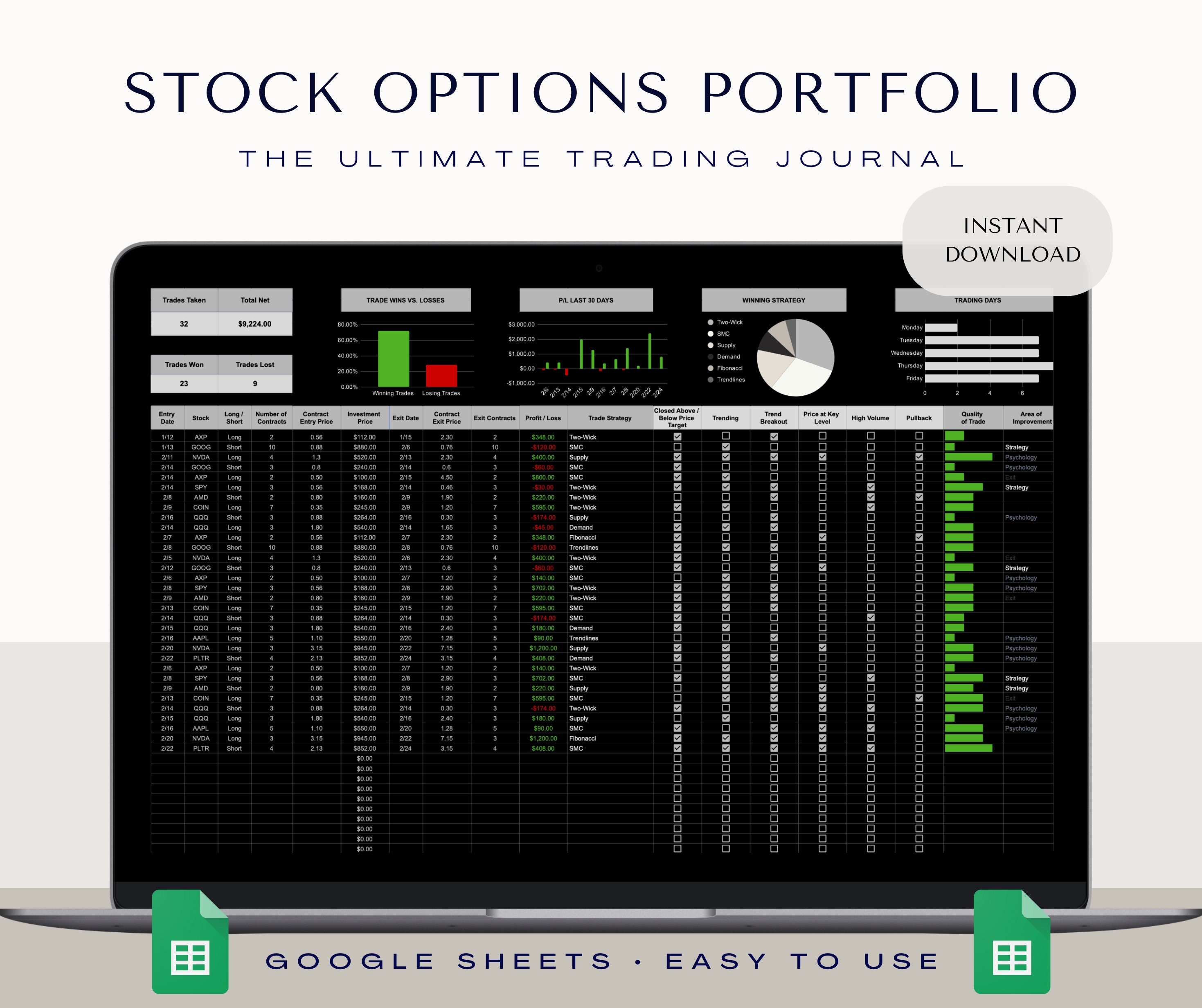 Trading Journal | Investment Portfolio | Stock Tracker | Crypto Trading ...