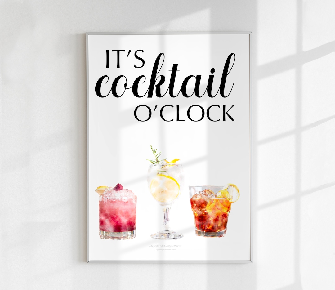 Cocktail Quote Art | Cocktail Poster | Home Bar Decor | Drink Sign ...