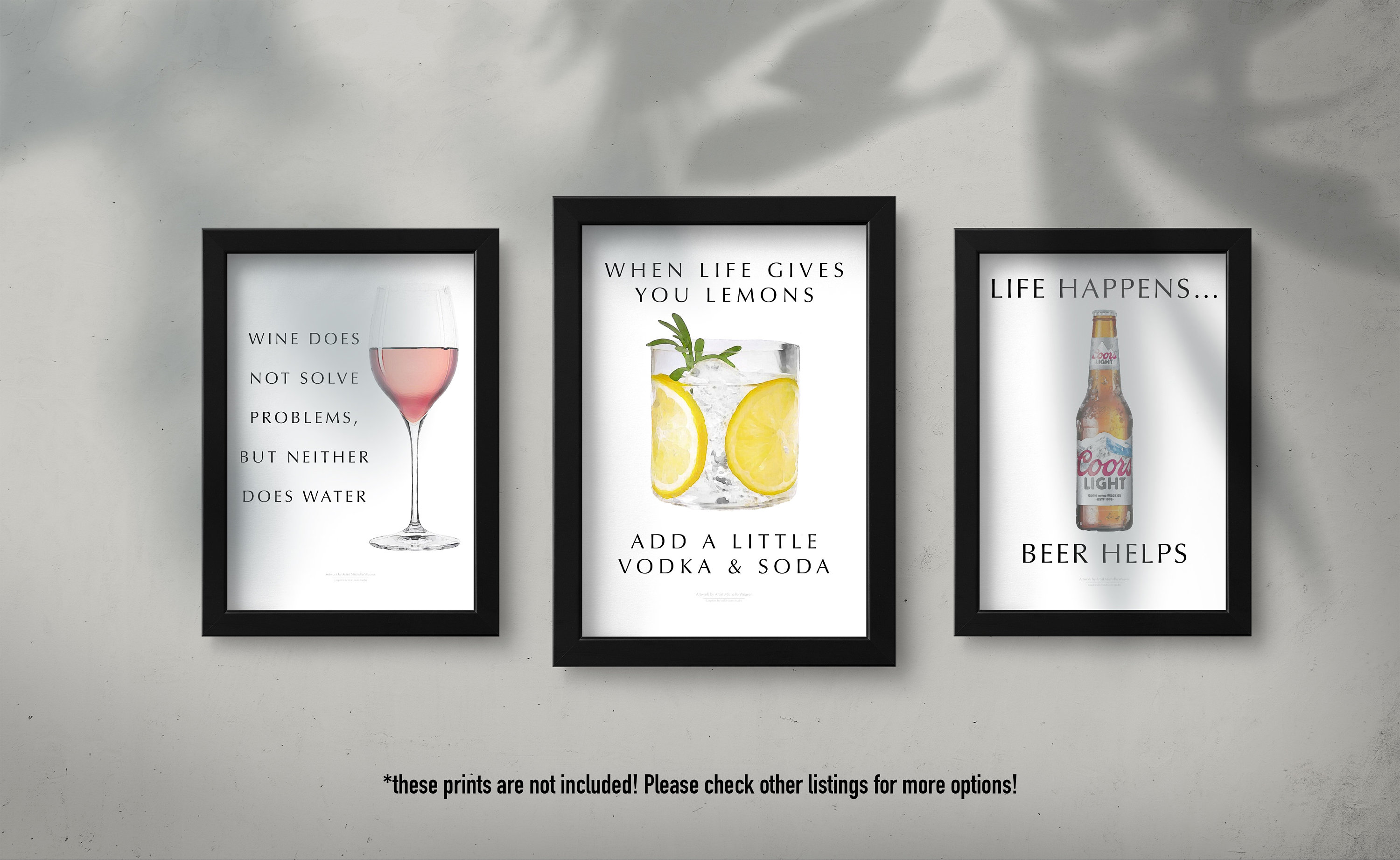 Beer Glass Quote Art | Cocktail Poster | Home Bar Decor | Drink Sign ...