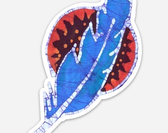 Indian flower batik round sticker hippie bumper sticker | Etsy