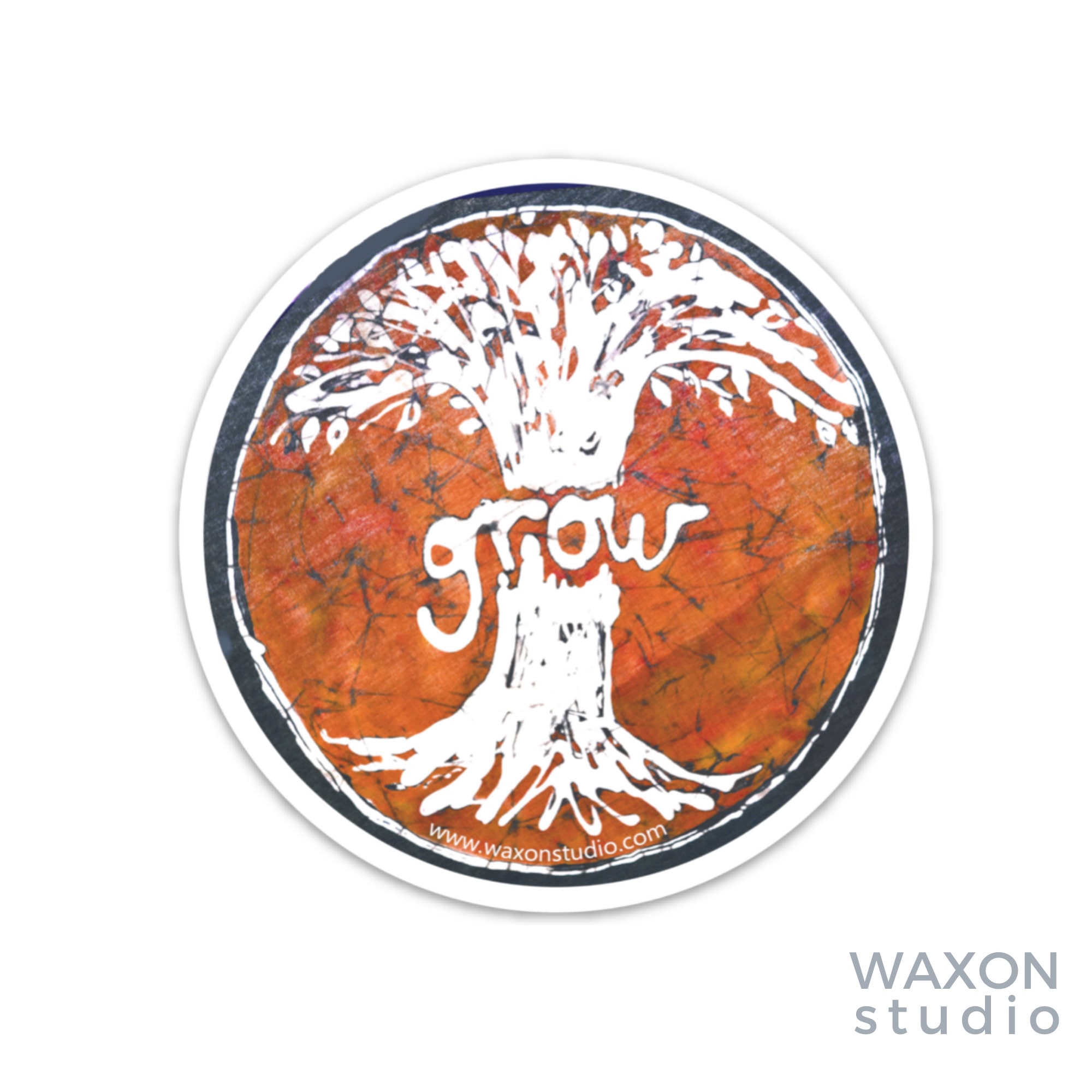 Grow tree batik sticker hippie bumper sticker handmade | Etsy