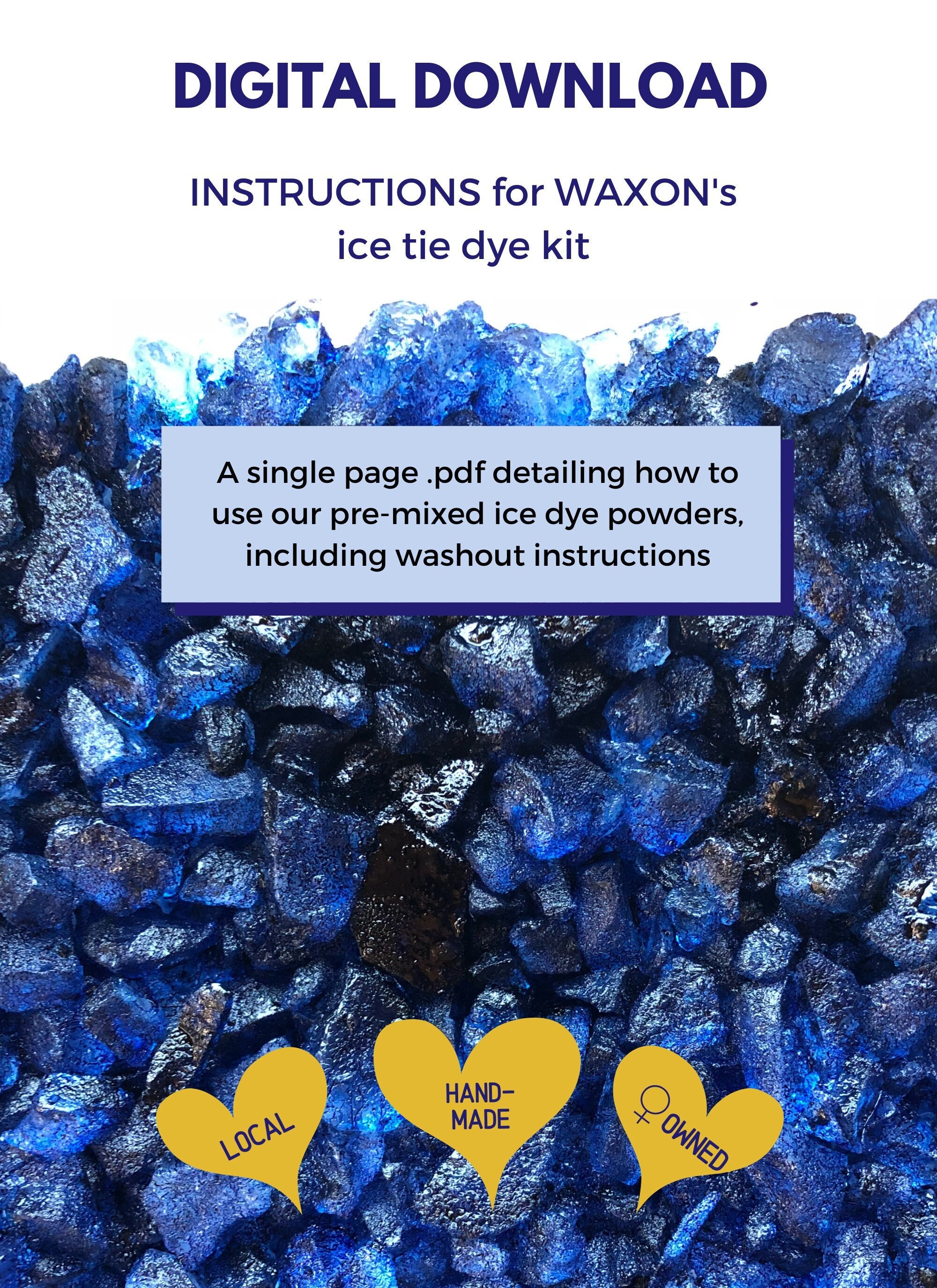 Waxon's Ice Dye Kit Instructions Handout -- Single Page .pdf Step by ...