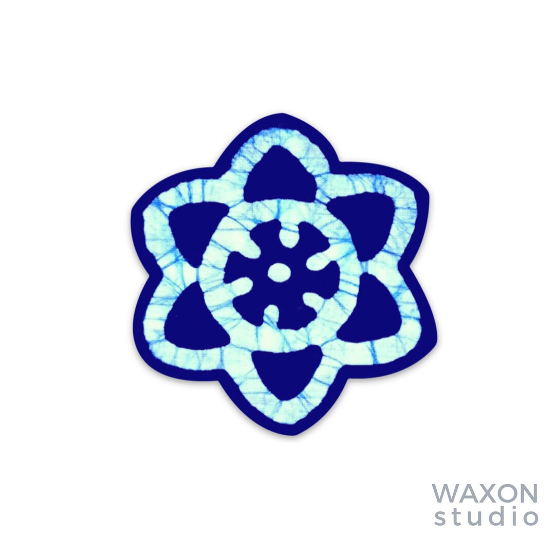 Indian Indigo Batik Star Sticker | Hippie Bumper Sticker Water Bottle ...