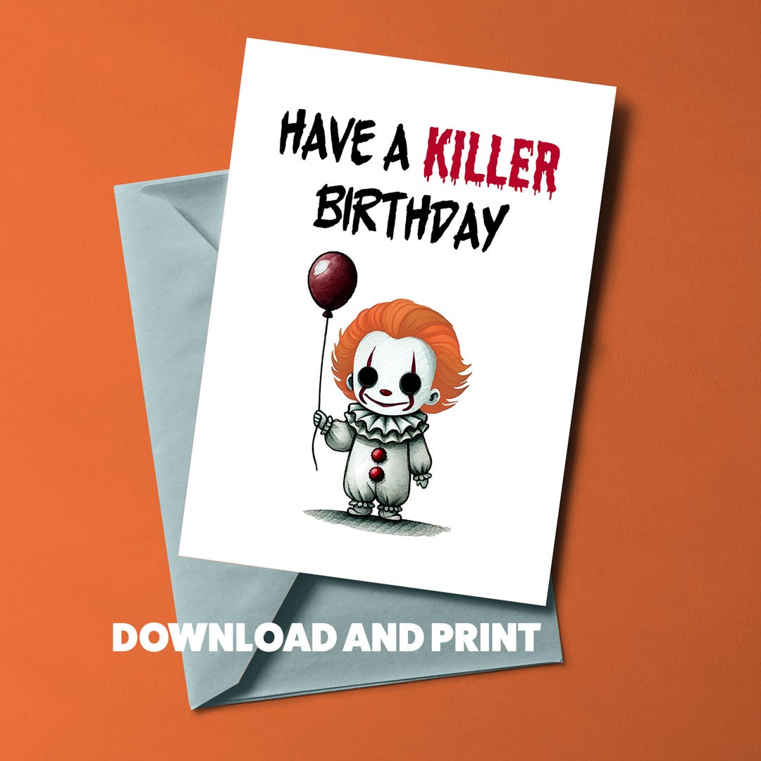Scary Movie Birthday Horror Slasher Movie Card | Chibi Horror Birthday ...