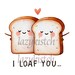 Cute Bread Pun Greeting Card Printable Card for Valentines Day ...