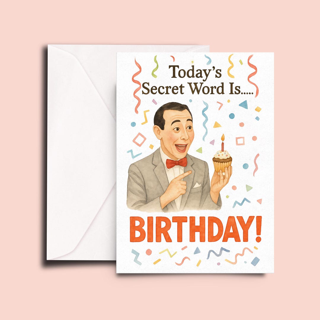 Funny Birthday Card – Today’s Secret Word Is… Birthday! Retro ...