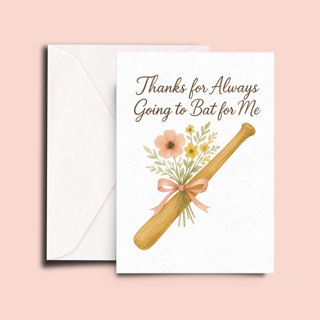 Thanks for Always Going to Bat for Me – Mother's Day Card – Cute ...
