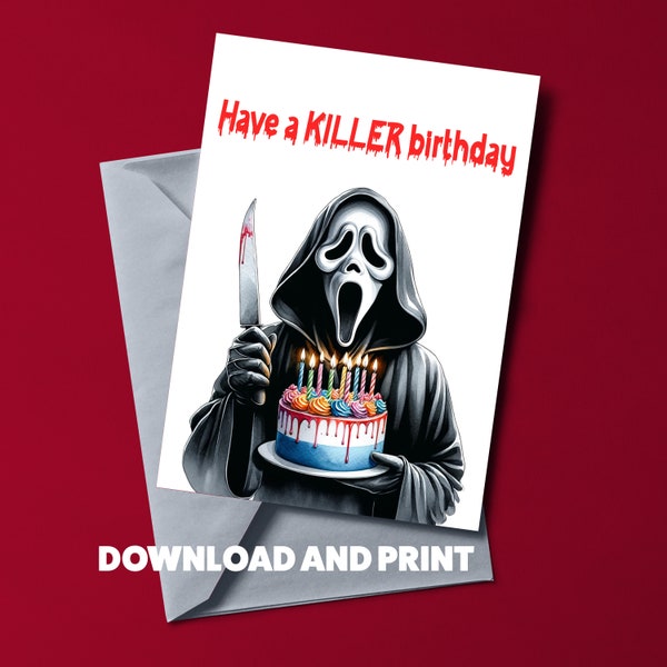 Ghostface Birthday Card - Etsy