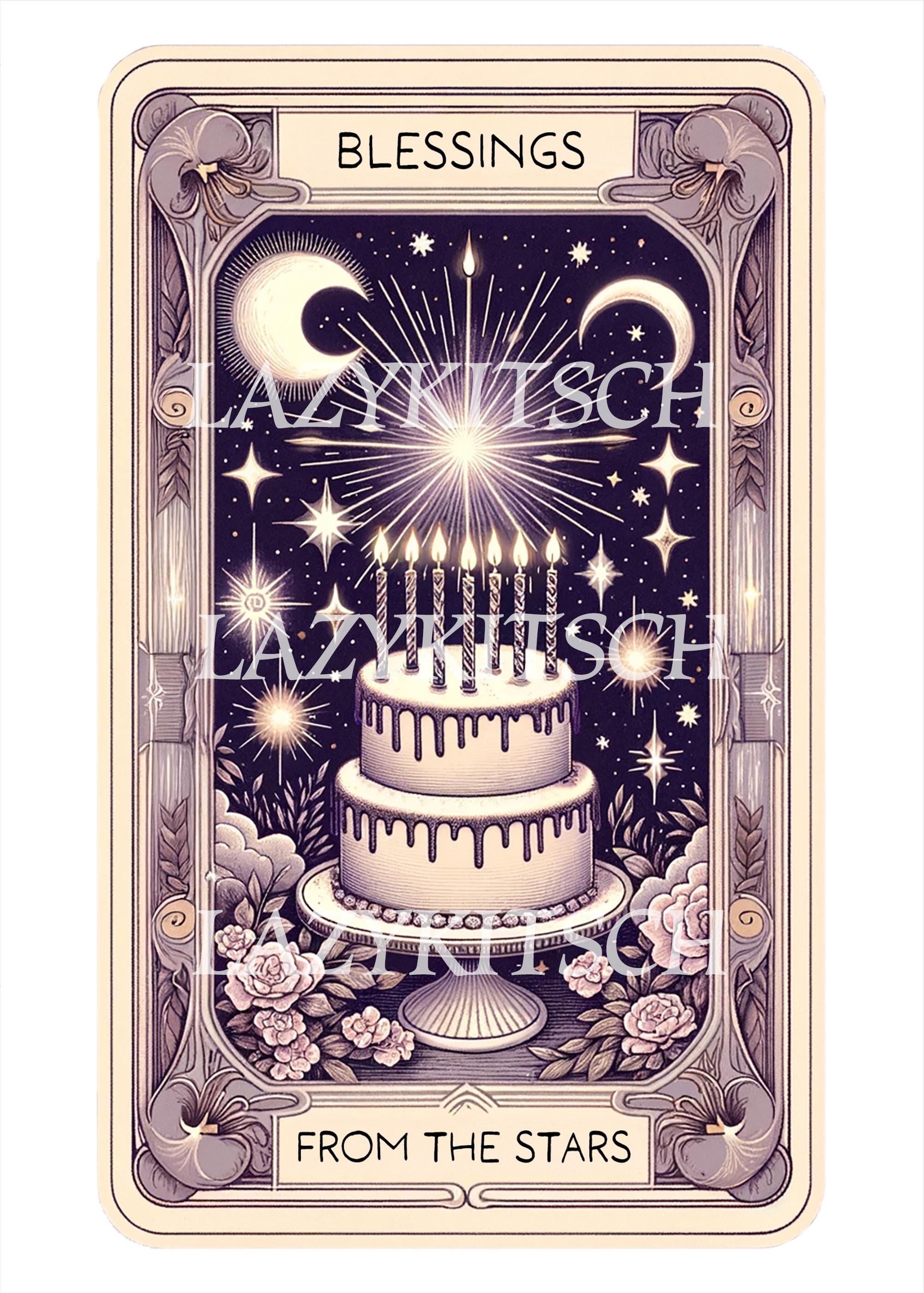 Tarot Birthday Card | Vintage Inspired Celestial Birthday Greeting ...
