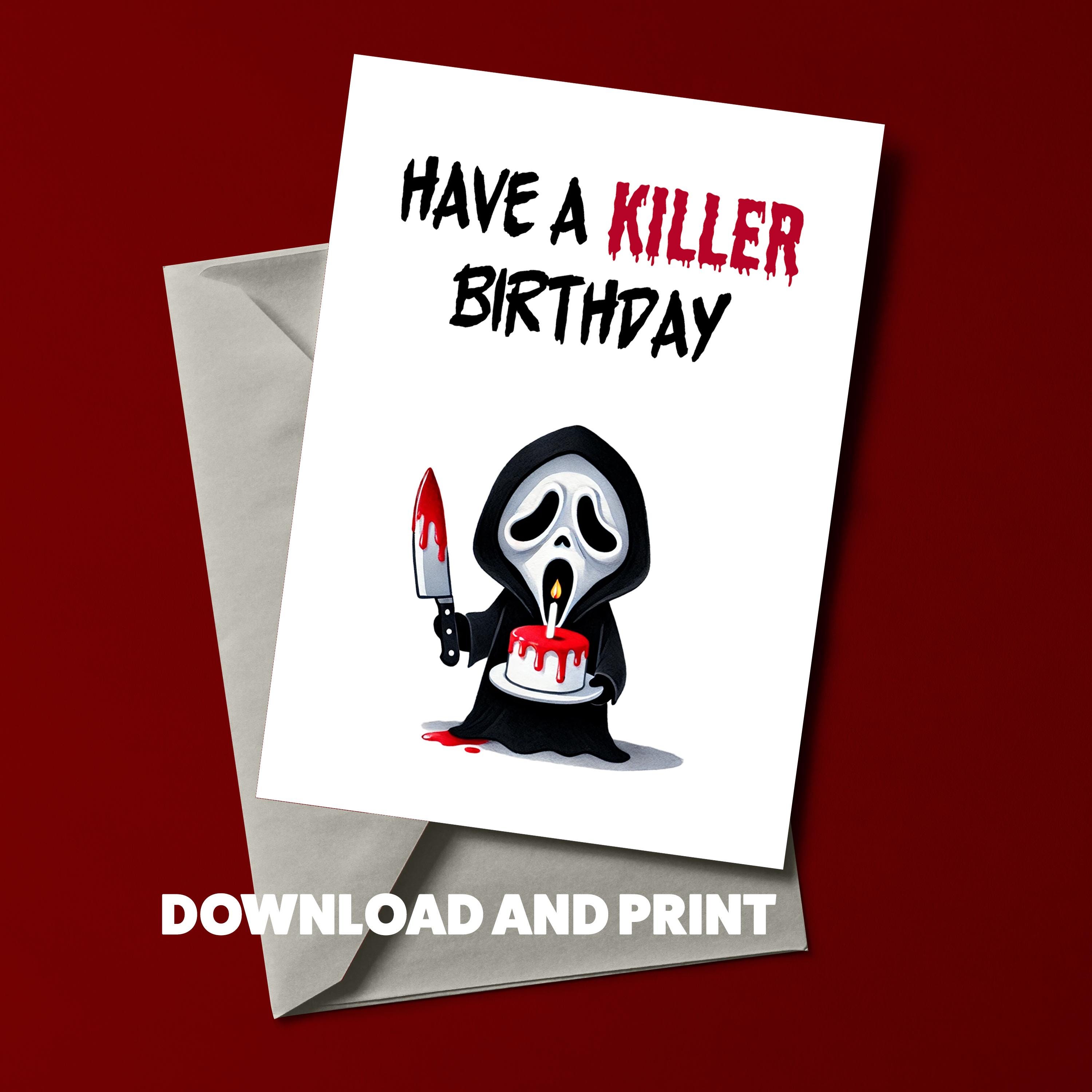 Chibi Ghostface Scream Inspired Birthday Card Digital Download Killer ...