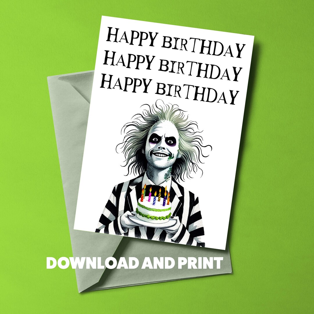 Spooky Birthday Card Digital Download Quirky happy Birthday Card ...