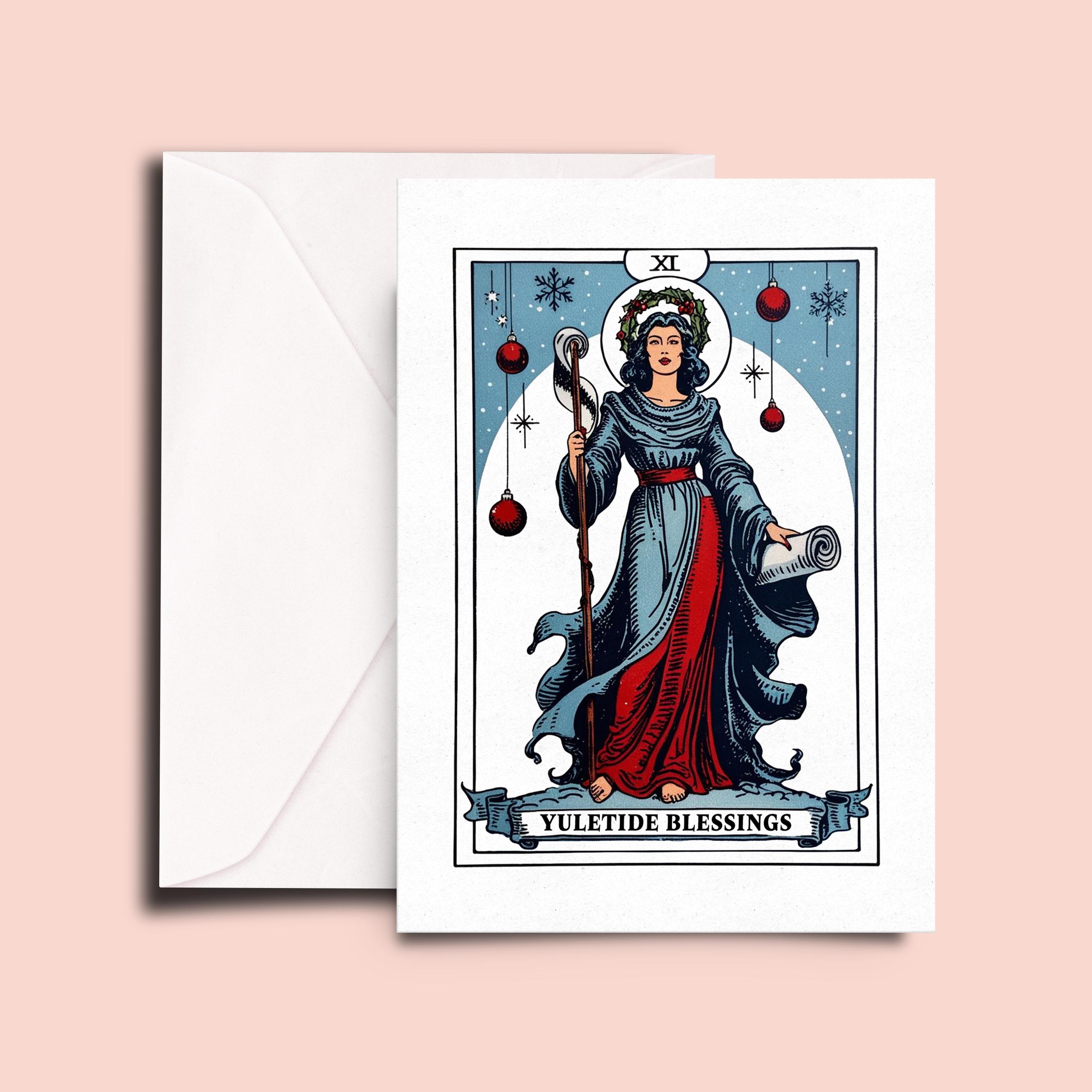 Yuletide Blessings Tarot Card - Gothic Christmas Greeting - Vintage ...