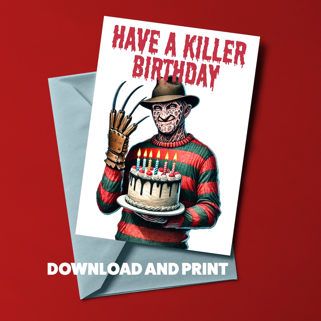 Freddy Krueger Nightmare on Elm Street Horror Movie Birthday Card ...